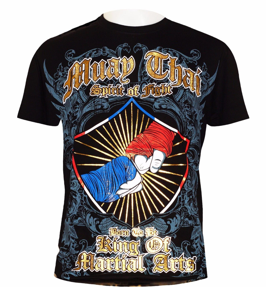 MUAY THAI UNISEX "SPIRIT OF FIGHT" MUAY THAI TSHIRT - BTB-MT8038-BK ...